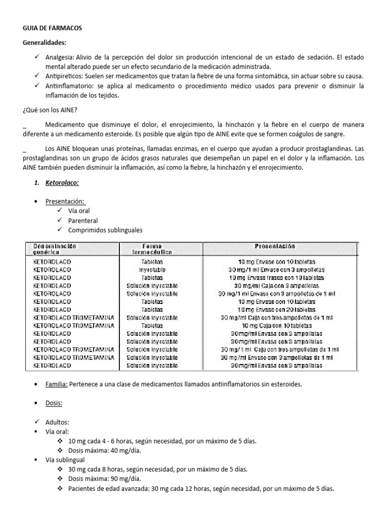 Guia de Farmacos | PDF | Droga anti-inflamatoria libre de esteroides ...