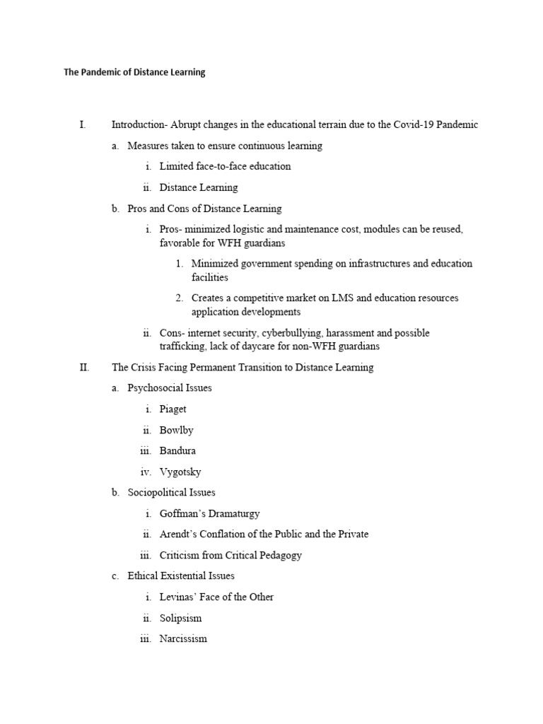 The Pandemic of Distance Learning | PDF | René Descartes | Learning
