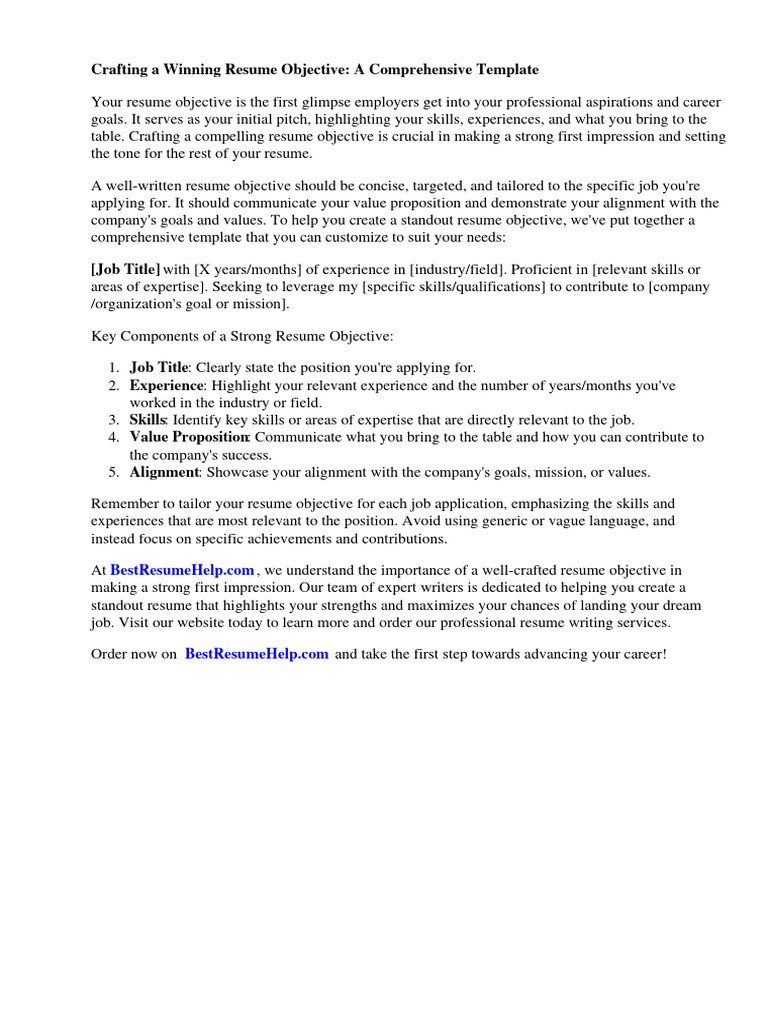 Resume Objective Crafting Guide | PDF | Résumé | Sales