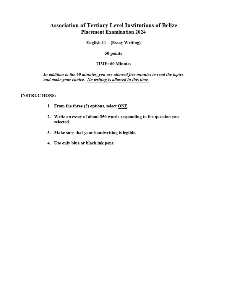 ATLIB 2024 English Essay Guidelines | PDF