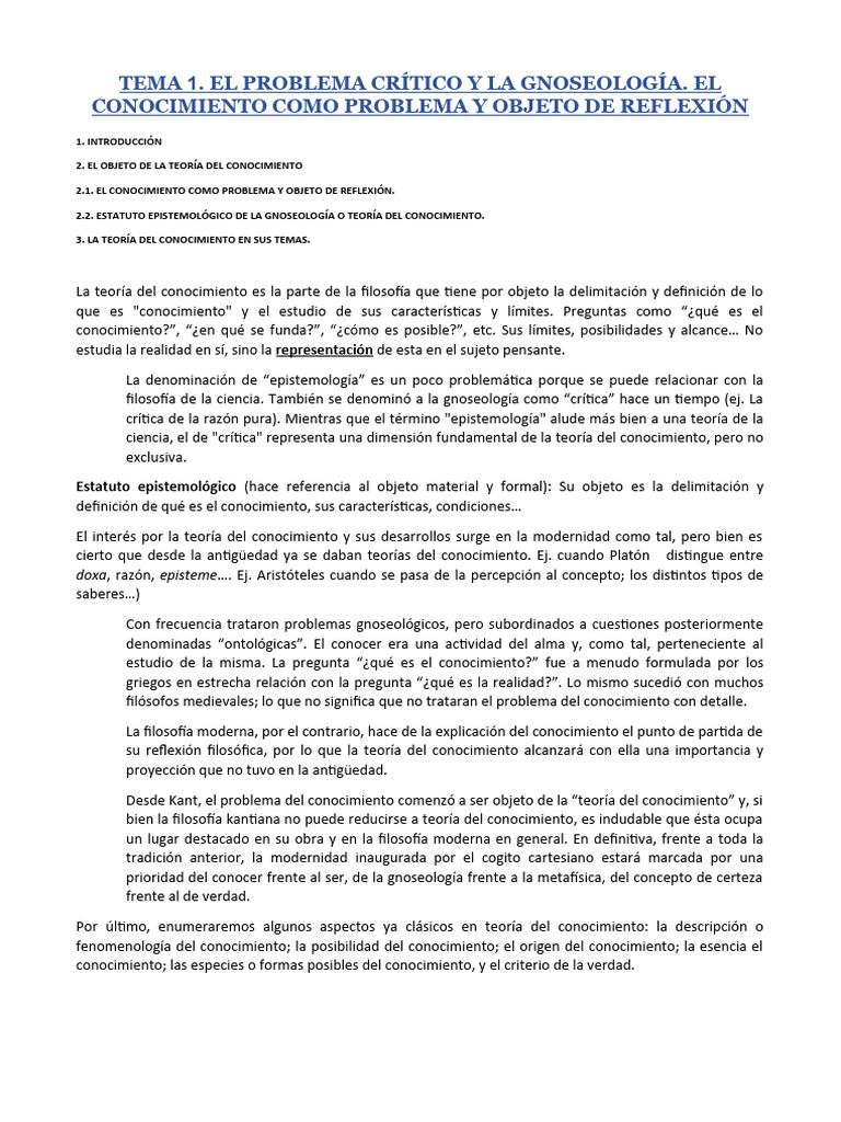 Teoria Del Conocimiento | PDF | Conocimiento | Empirismo