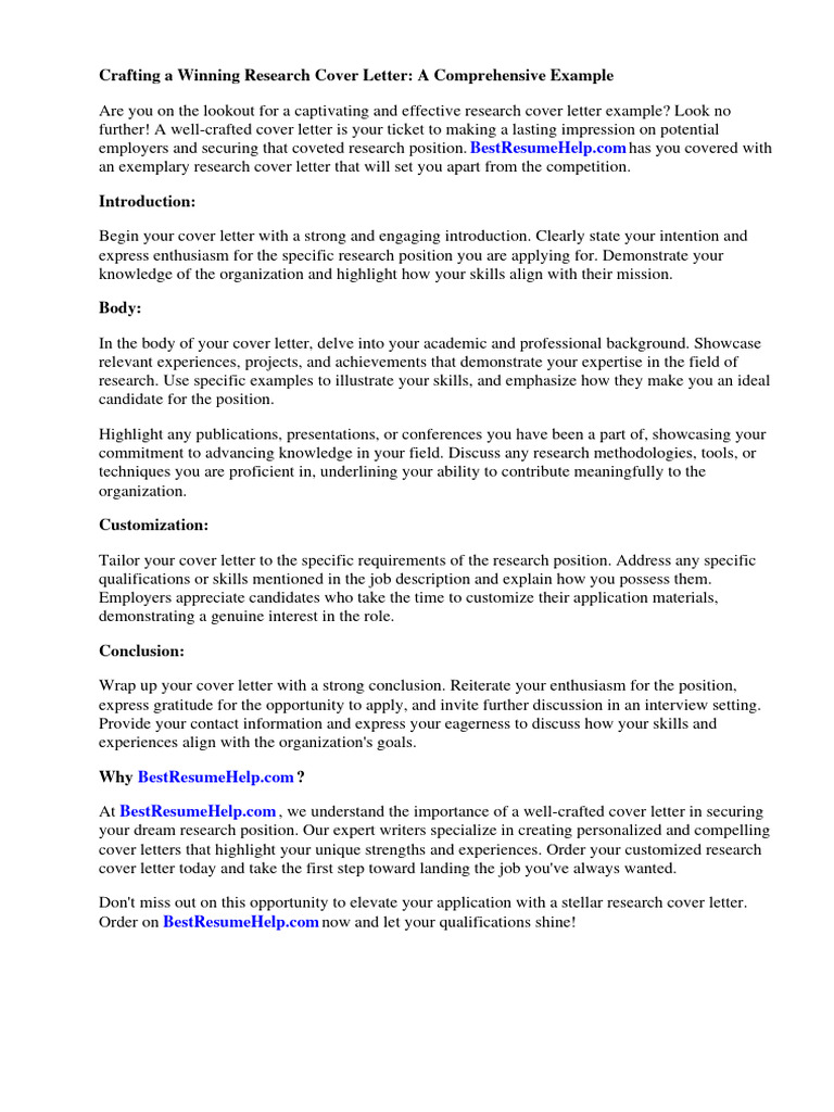 Research Cover Letter Examples | Download Free PDF | Résumé ...