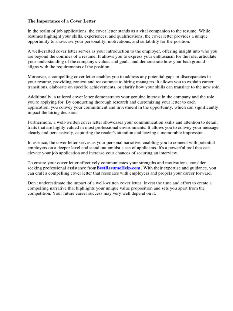 Why Is Cover Letter Important | PDF | Résumé | Linked In