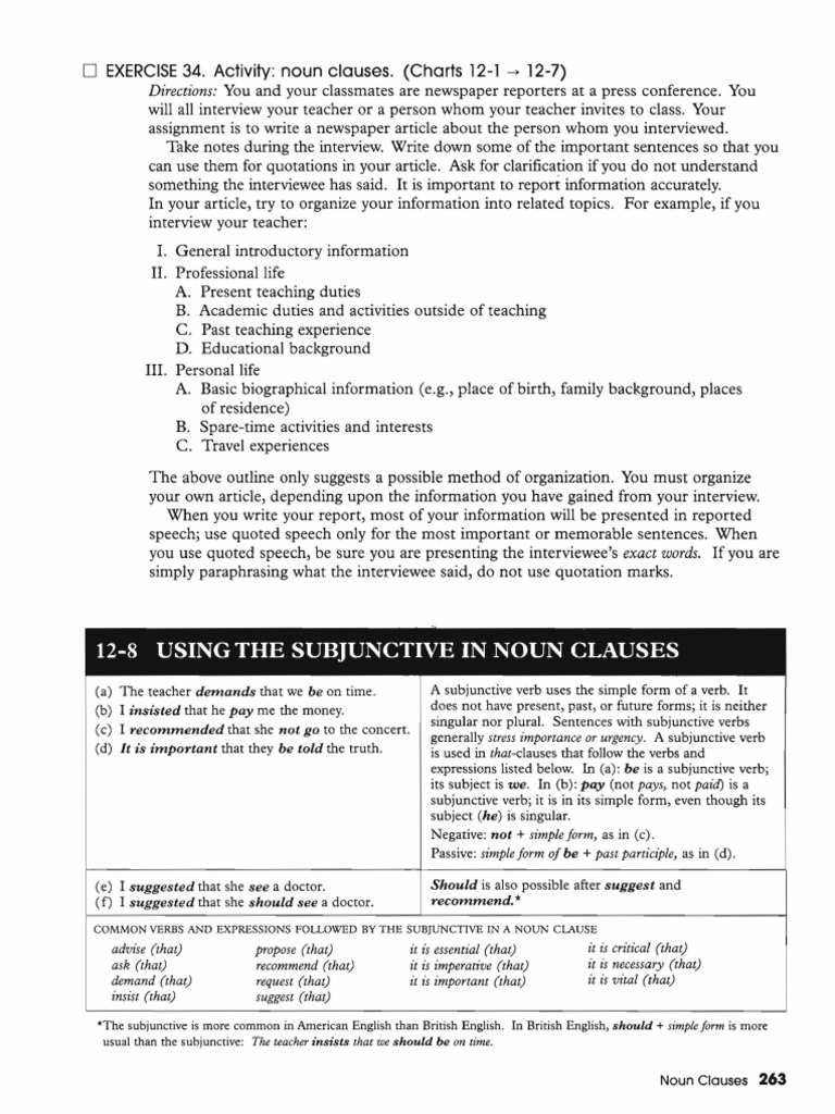 Noun Clauses (Subjunctive) | PDF | Verb | Semantic Units