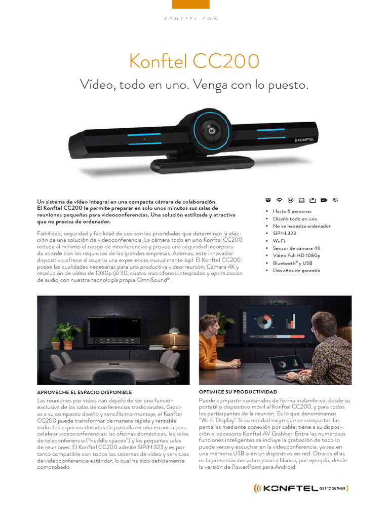 Konftel CC200 - Datasheet - ES-LOW | PDF | Videotelefonía | Bluetooth