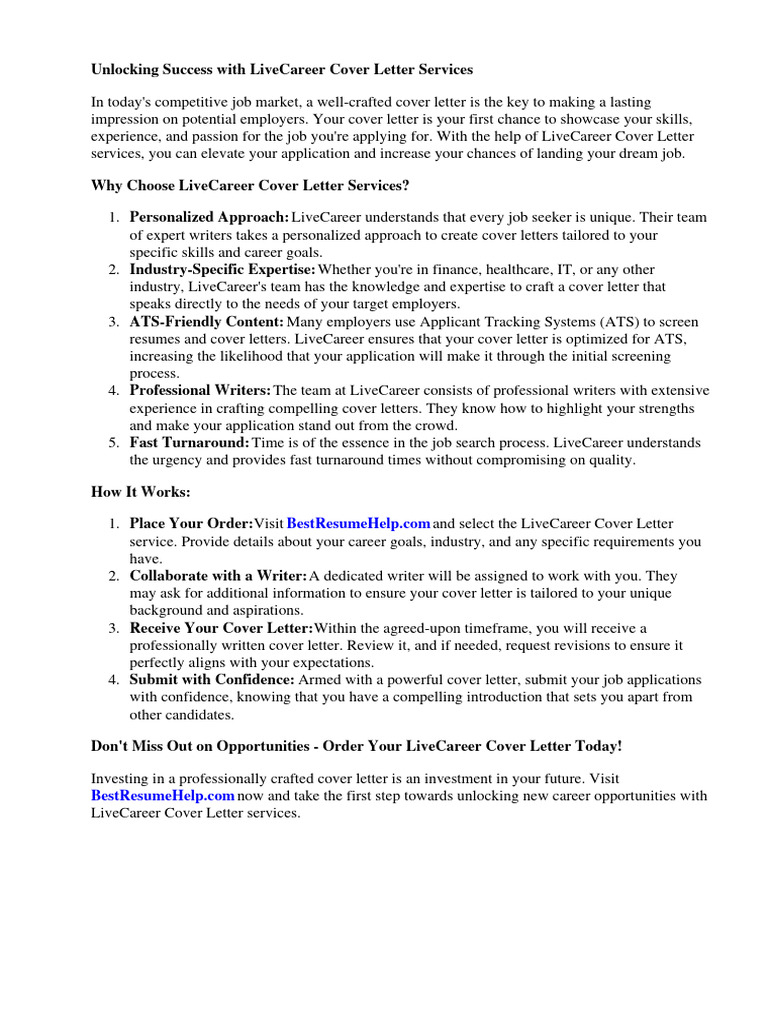 Livecareer Cover Letter | PDF | Résumé