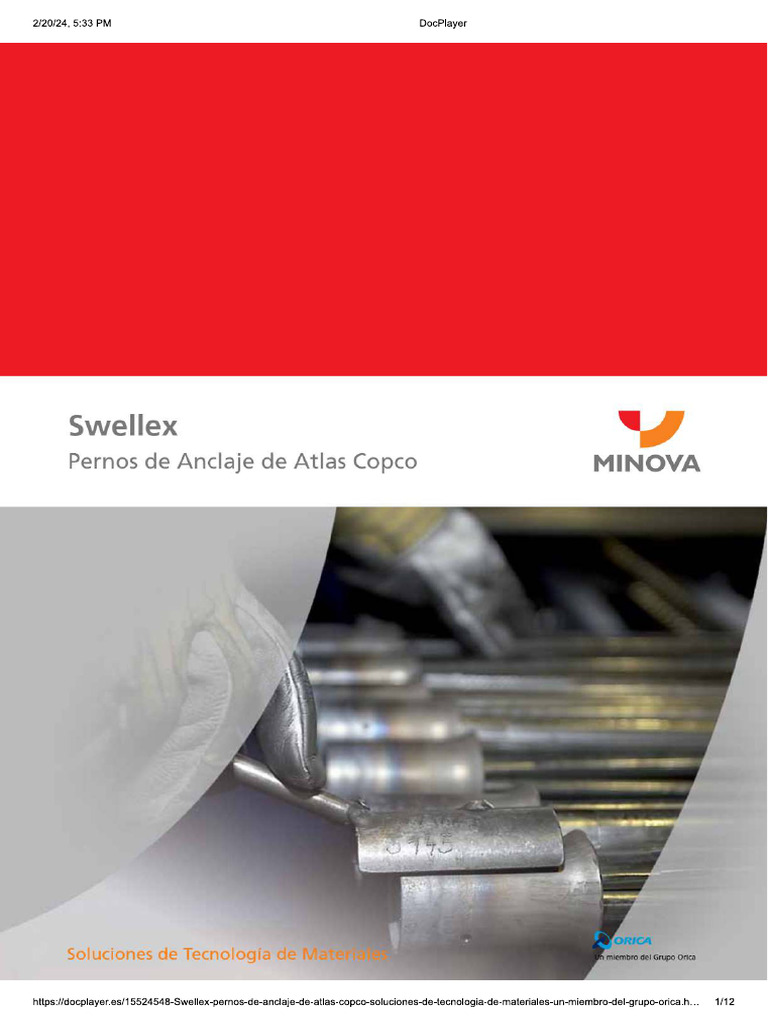 Swellex. Pernos de Anclaje | PDF