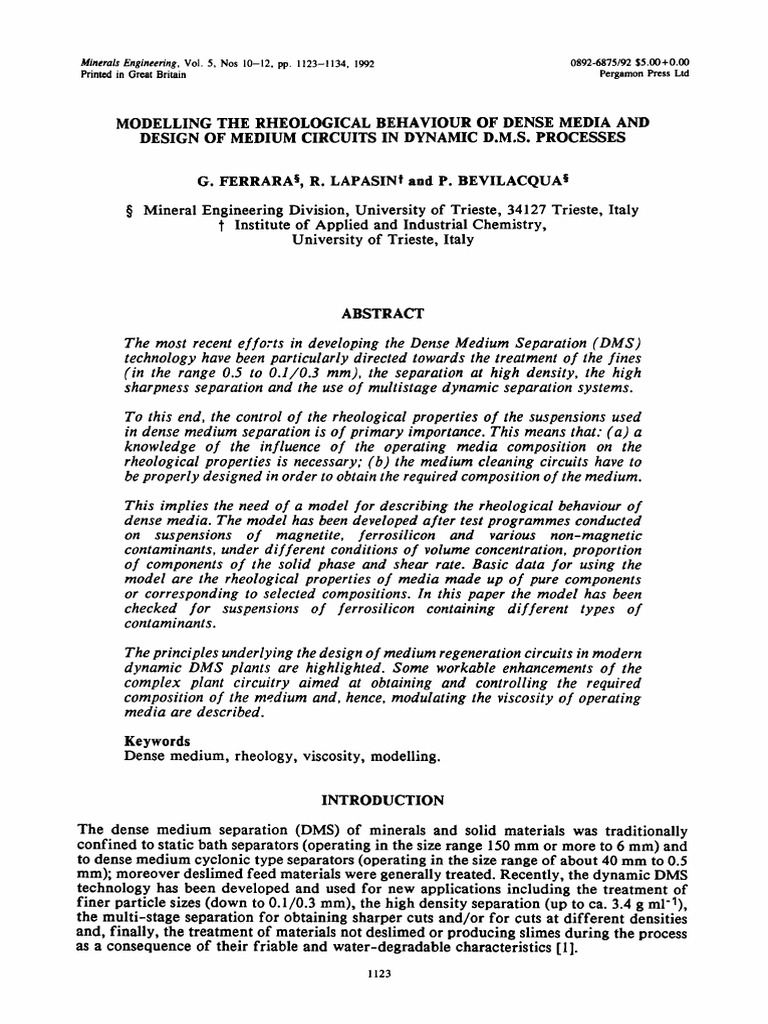 Modelling The Rheological Behaviour of D | PDF | Rheology | Viscosity