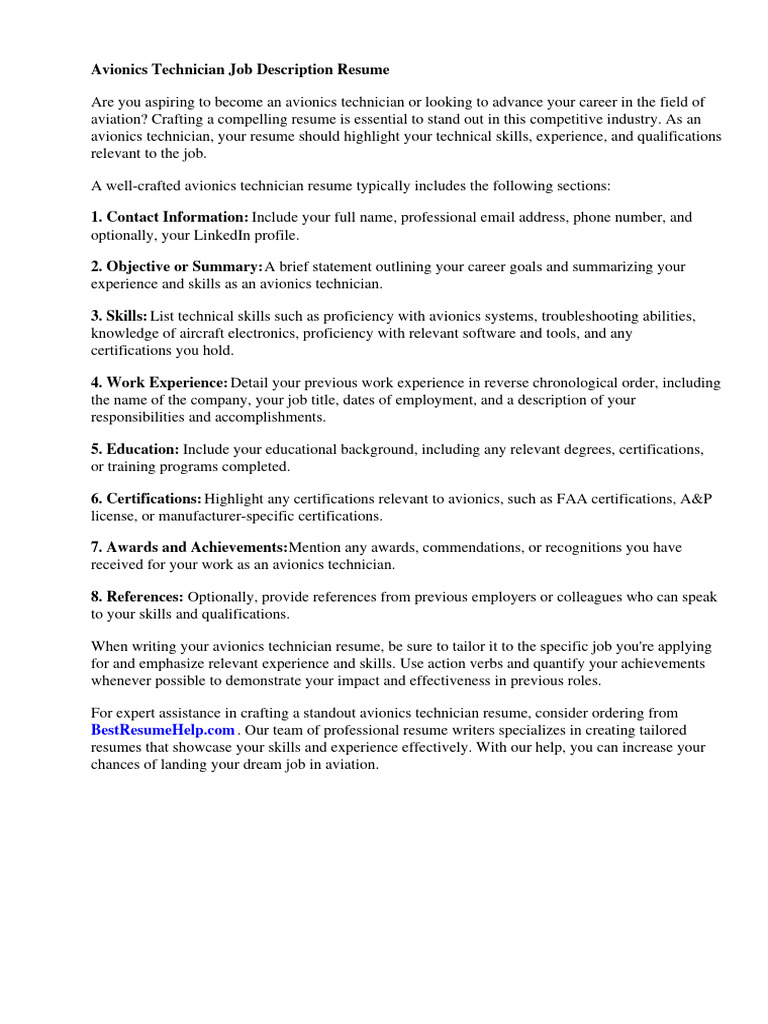 Avionics Technician Resume Guide | PDF | Résumé | Troubleshooting