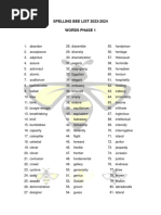 2025 Schoolwide Bee Study List | PDF