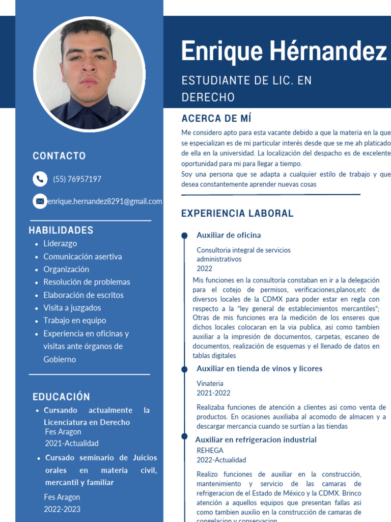 Currículum Vitae Hernandez Galindo Enrique Rafael | PDF