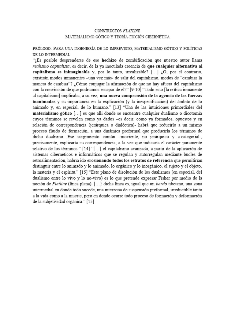 Mark Fisher Constructos Flatline | PDF