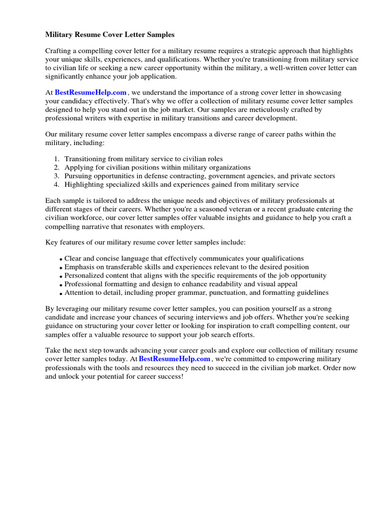 Military Resume Cover Letter Samples | PDF | Résumé | Recruitment