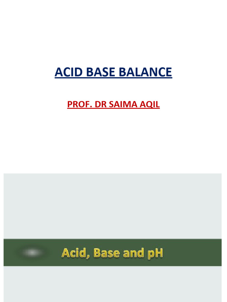Acid Base Balance 2022 New | PDF | Buffer Solution | Bicarbonate