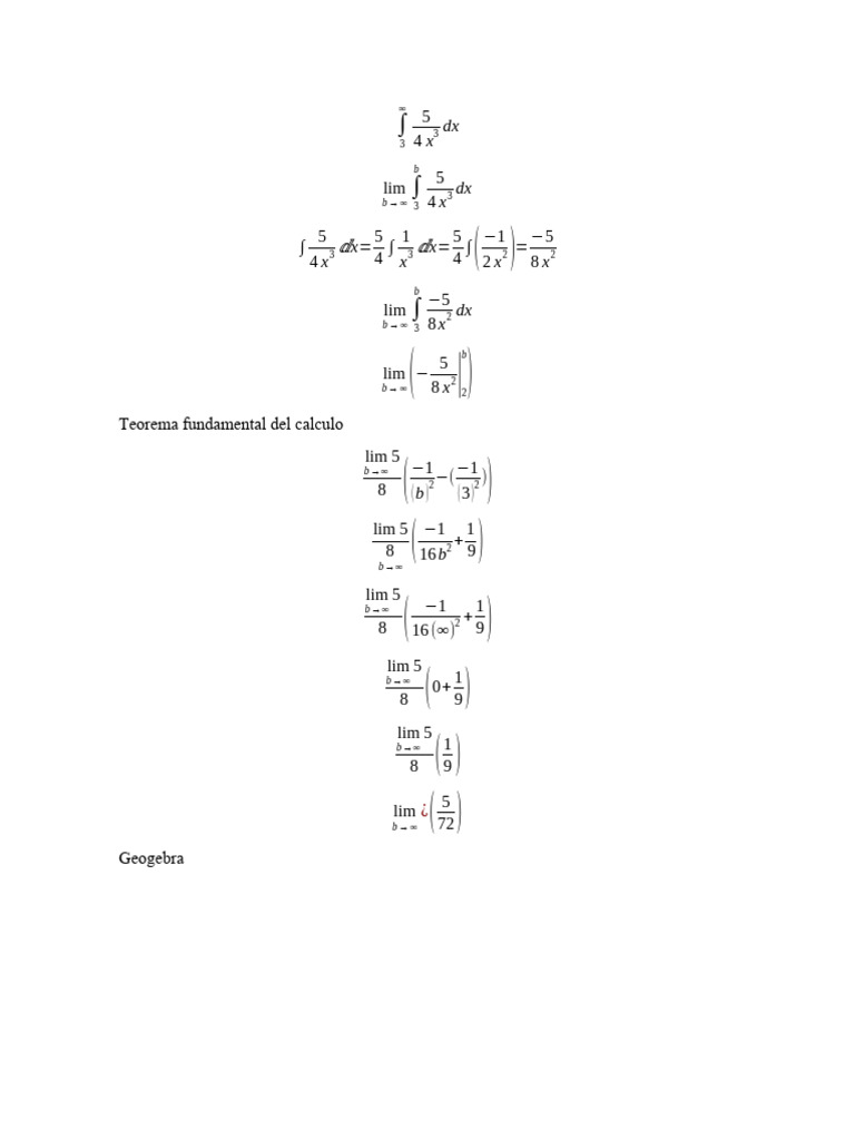 calculo ejercicio 2 | PDF | Integral | Cálculo