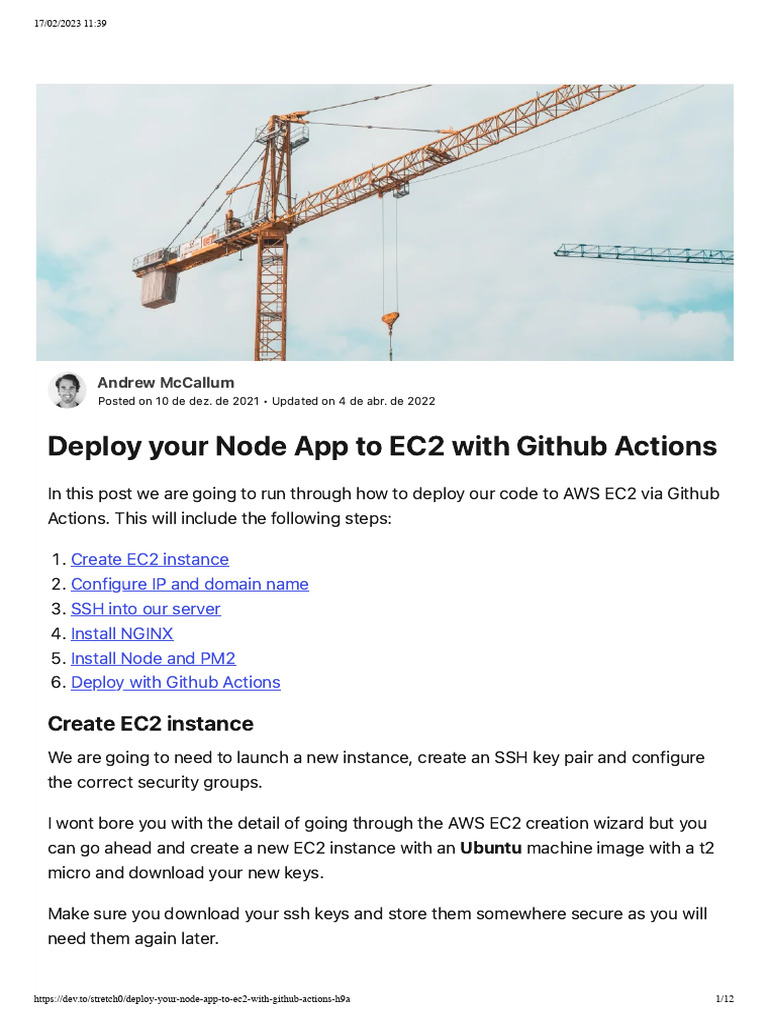 Deploy Your Node App To Ec2 With Github Actions Dev Community Pdf Port