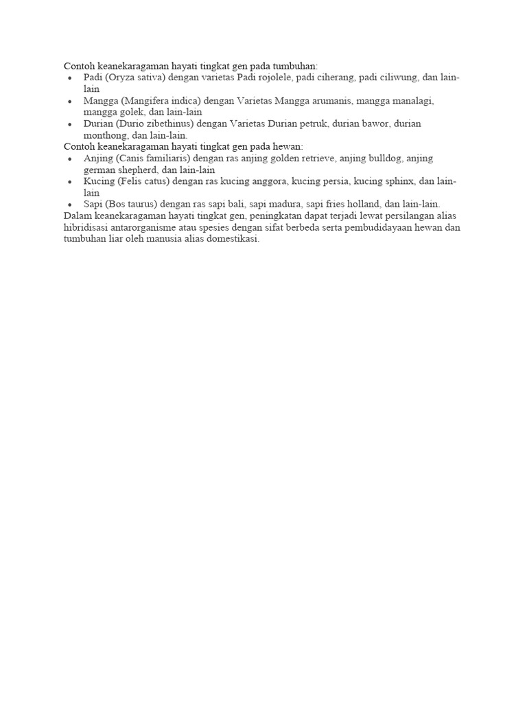 Keanekaragaman Gen Tumbuhan dan Hewan | PDF