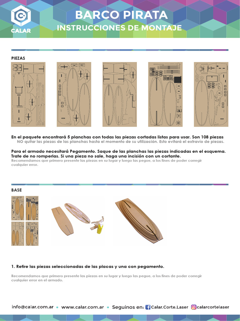 Instrucciones para Armar Barco Pirata | PDF | Hogar, jardinería y ...