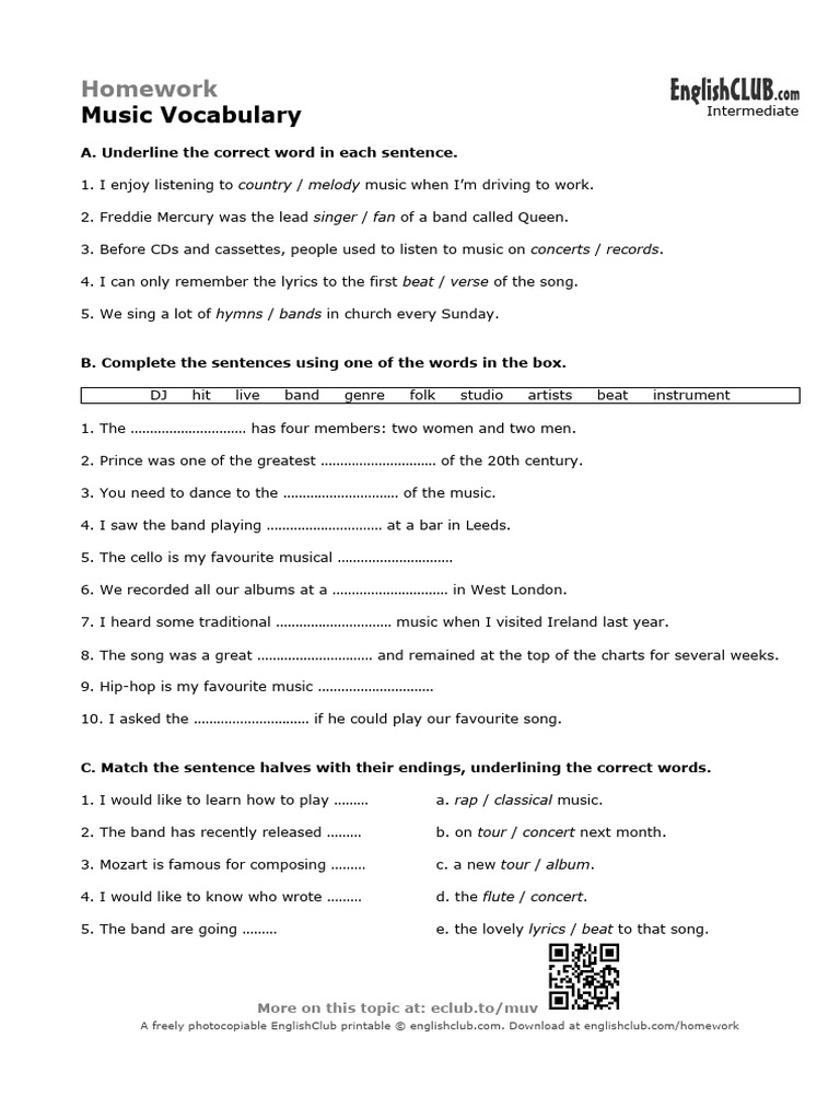 Music Vocab | Download Free PDF | Songs | Performing Arts