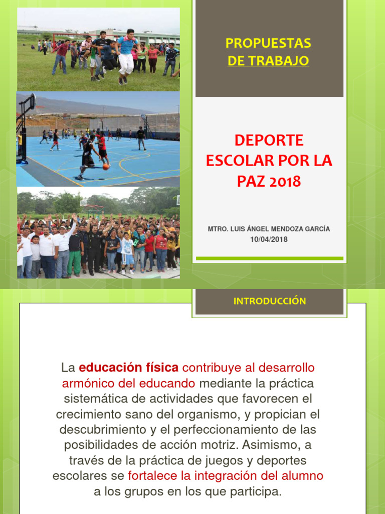 Proyecto Deporteescolar 2018 190123022055 | PDF | Educación Física