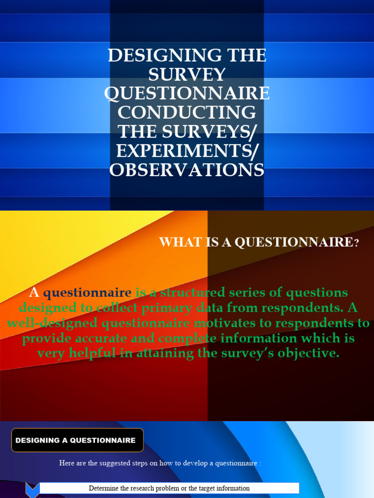G-4 Designing The Survey Questionnaire | PDF | Survey Methodology ...