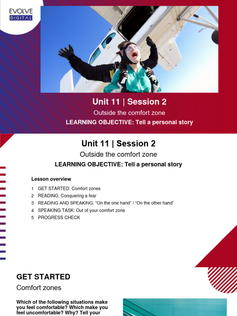 Unit 11 - Session 2: Outside The Comfort Zone | PDF Unit 11 - Session 2: Outside The Comfort Zone | PDF