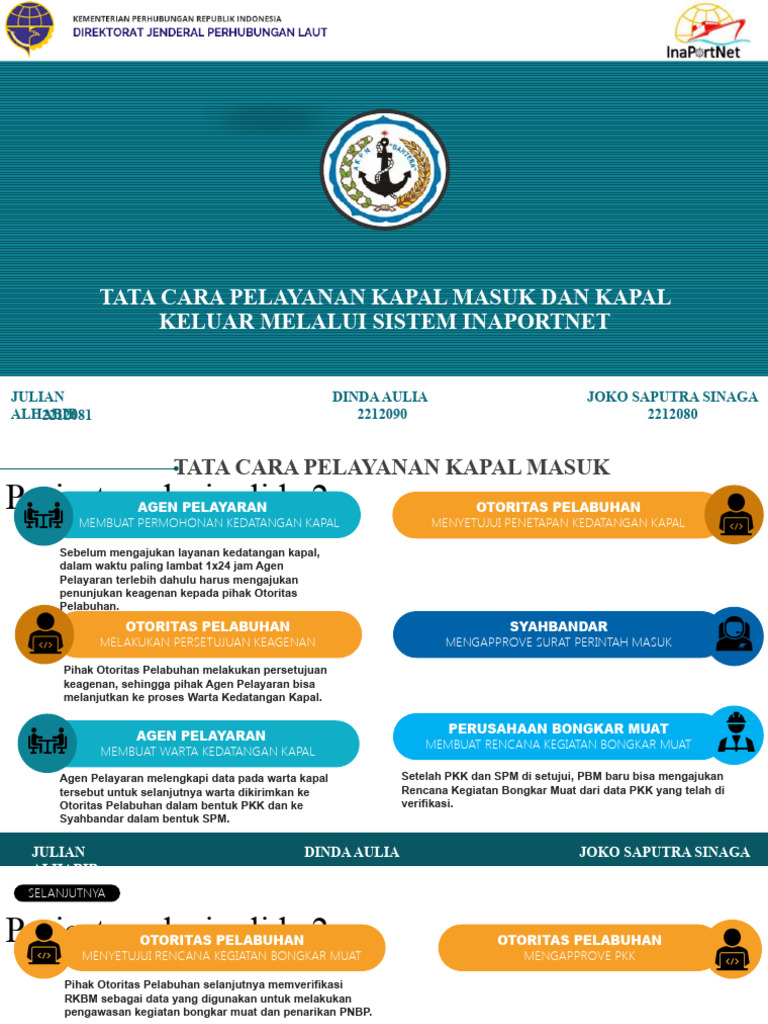 Kelompok 4 Tata Cara Pelayanan Kapal Masuk Dan Keluar Melalui ...