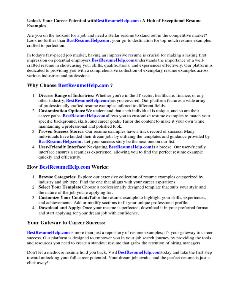 Examples of Resume Cover Letters Generic Examples | PDF | Résumé