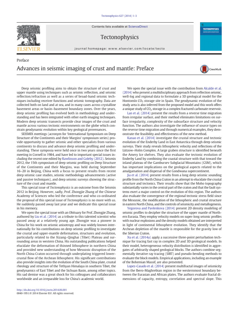 Advances in Seismic Imaging of Crust and Mantle Preface - 2014 ...