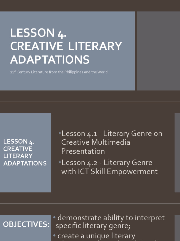Lesson 4.1 Literary Genre On Creative Multimedia Presentation | PDF ...