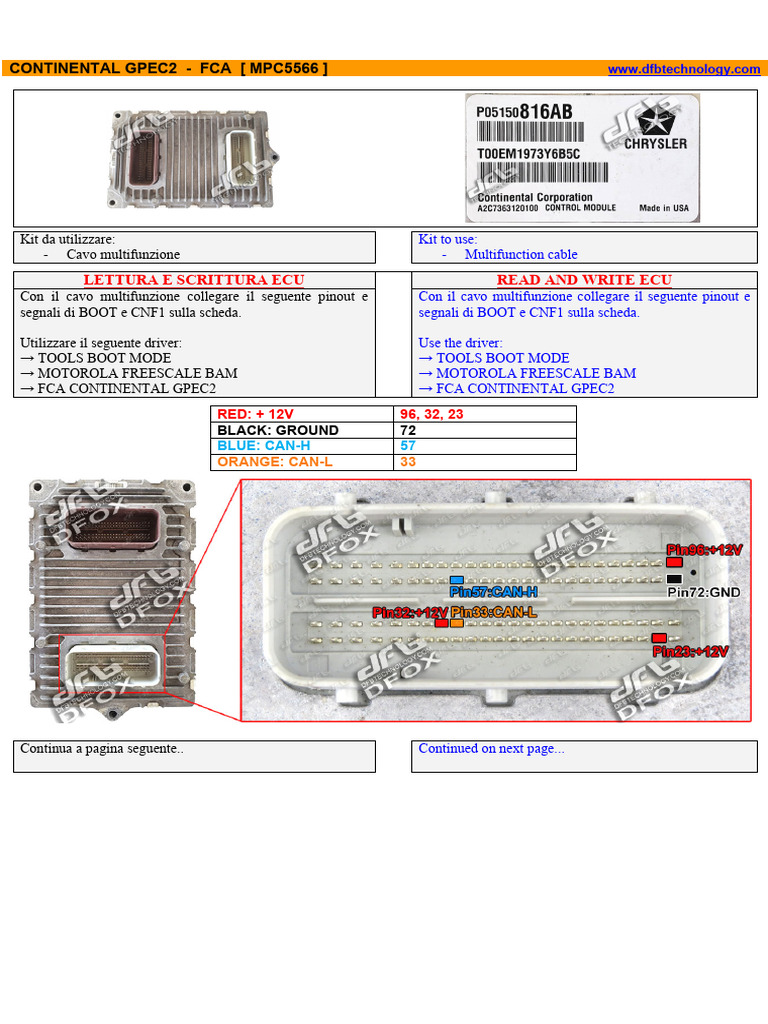Bam MPC5566 Continental Gpec2 Fca | PDF