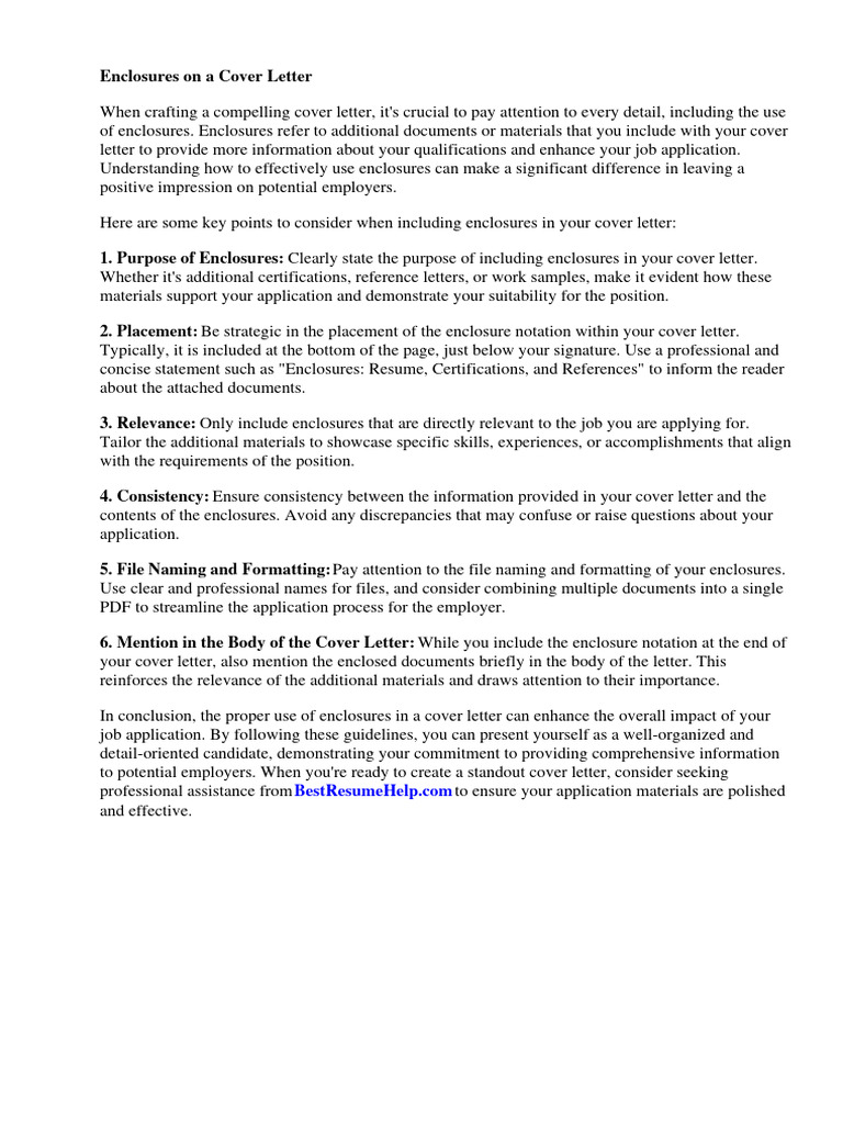 Enclosures On A Cover Letter | Download Free PDF | Résumé | Microsoft Word