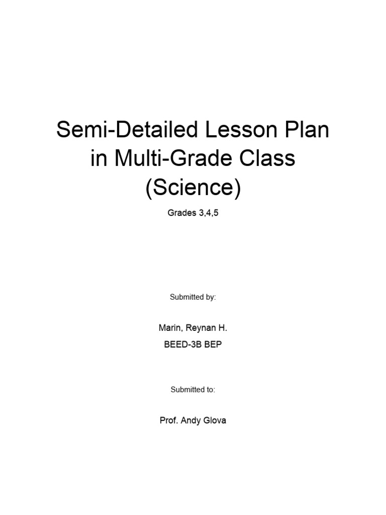 Semi-Detailed LP Multi Grade | PDF | Plants | Leaf