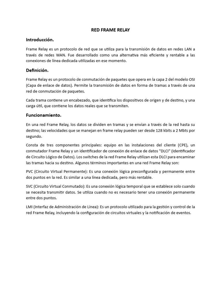 FRAME RELAY - Elmer Pinaya | PDF | Red de computadoras | Conmutador de red