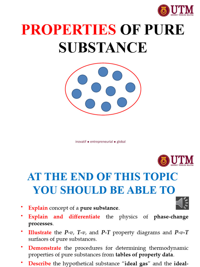 Properties of Pure Substances Explained | PDF | Gases | Phase (Matter)