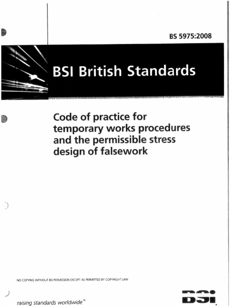 BS5975 - COP For Temporary Works Procedures (Full Version) | PDF