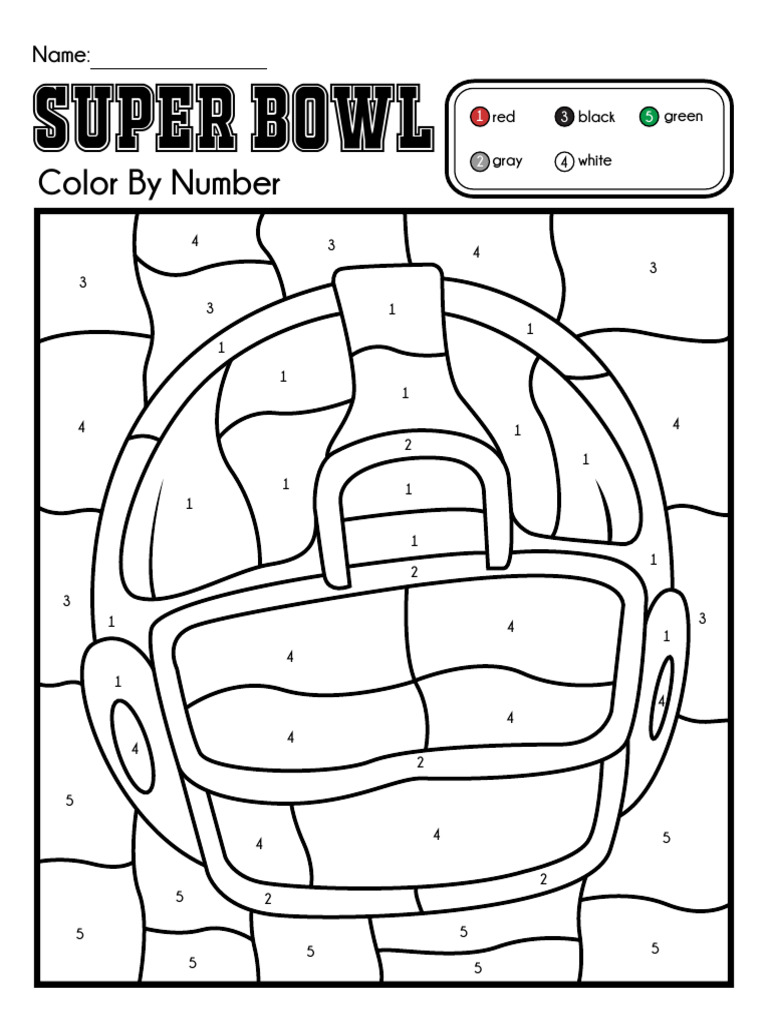 Football Super Bowl Color by Number | PDF | National Football League ...