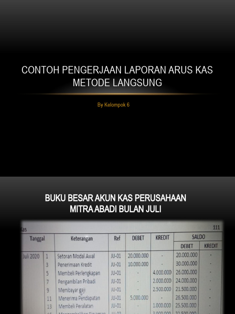 Contoh Pengerjaan Laporan Arus Kas Metode Langsung | PDF