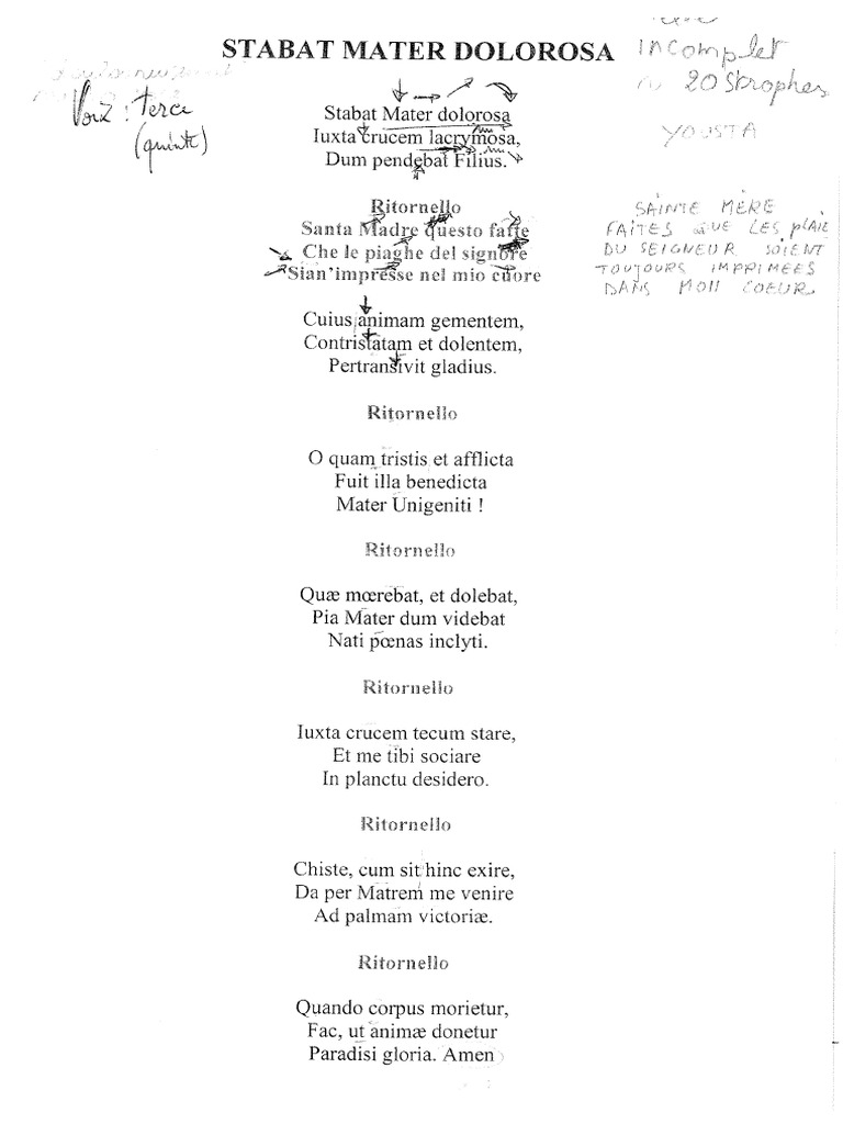 Stabat Mater Dolorosa Corse LETRA | PDF