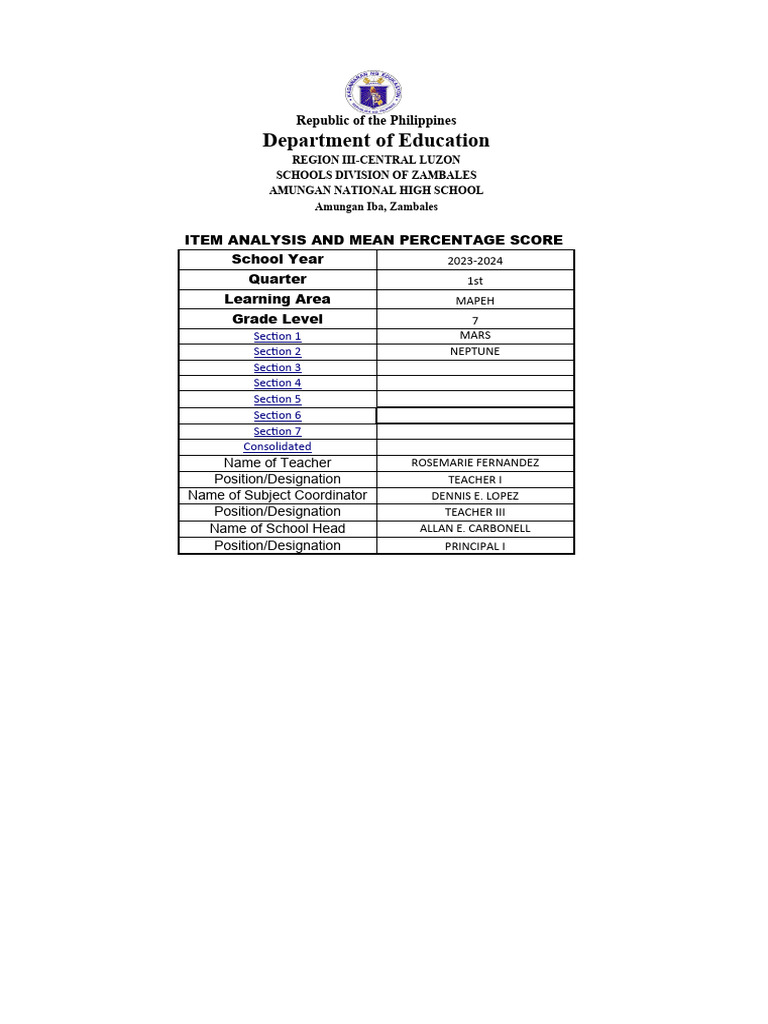 MAPEH-MPS-2nd Quarter | PDF | Cognition | Learning