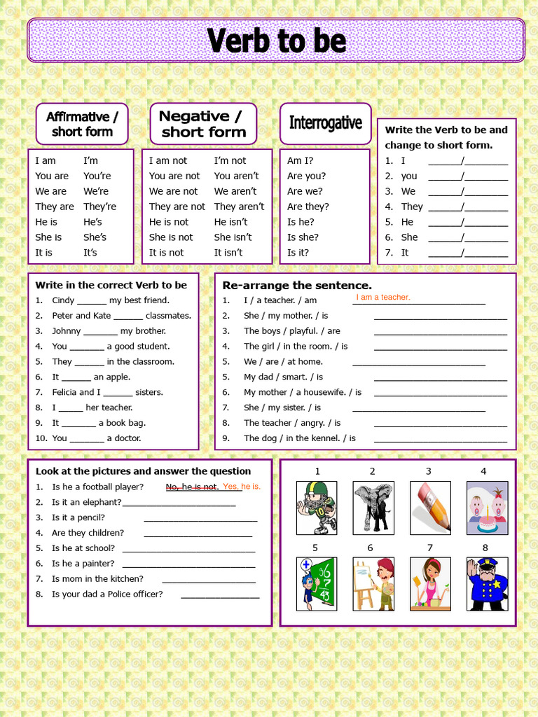 1 Verb To Be | PDF | Syntax | Grammar