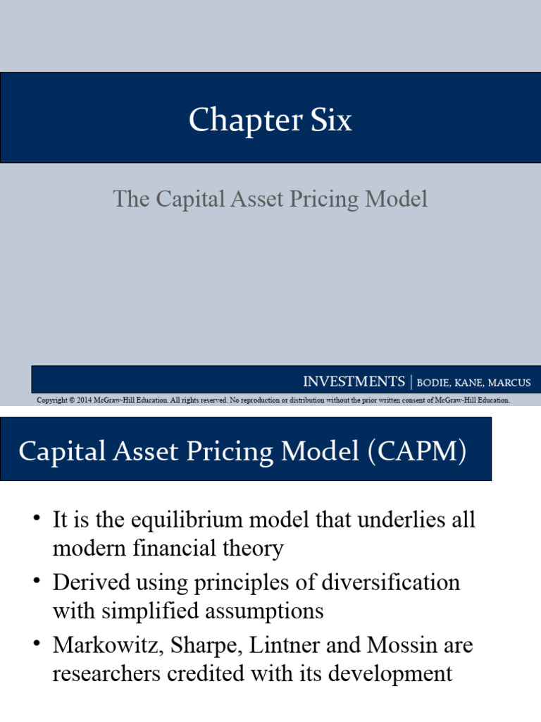 Chapter 6 - The Capital Asset Pricing Model | PDF | Capital Asset ...