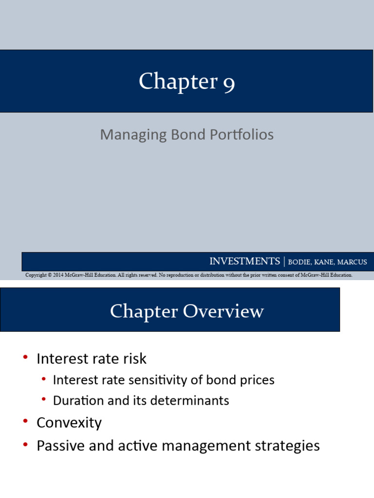 Chapter 9 - Managing Bond Portfolios New | PDF | Bond Duration | Mortgage Backed Security