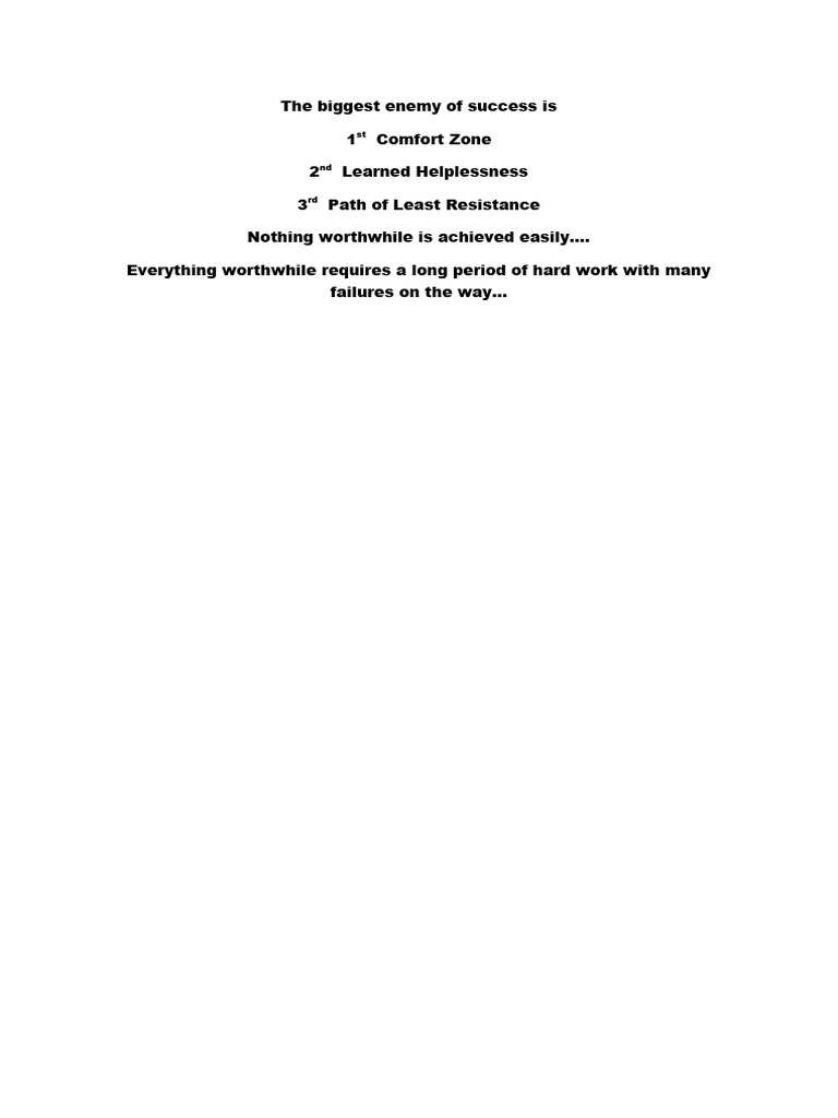 The Biggest Enemy of Success Is | PDF The Biggest Enemy of Success Is | PDF