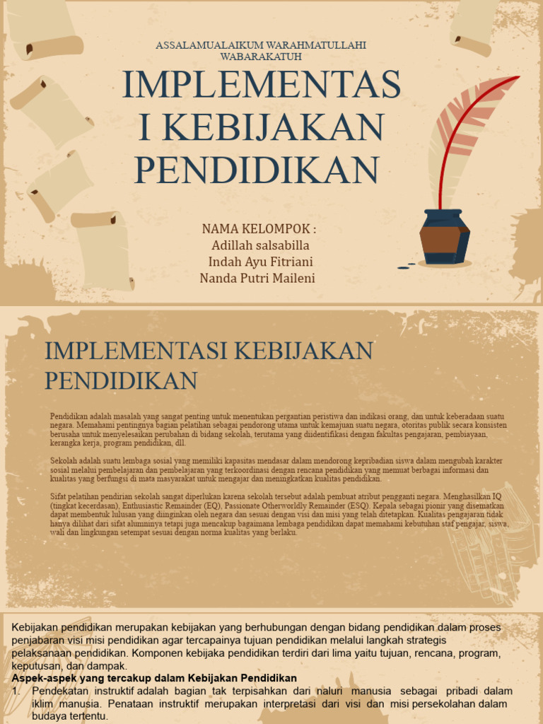 Implementasi Kebijakan Pendidikan Kel 5 | PDF