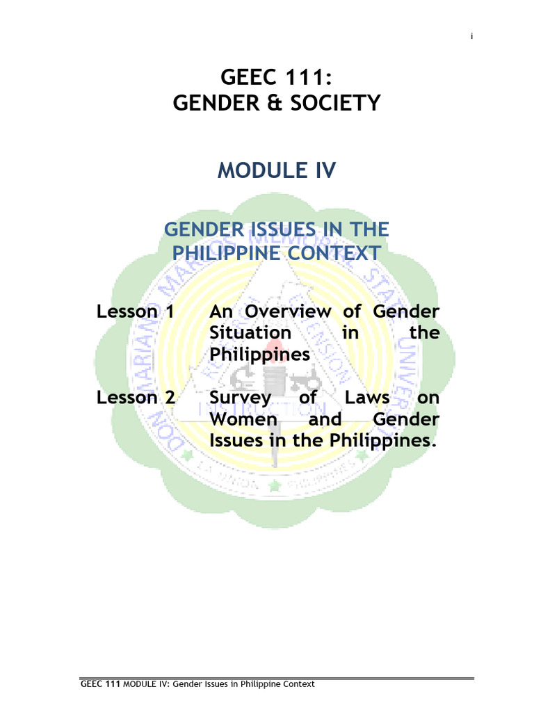 GEEC 111.module 4 | PDF | Parental Leave | Gender