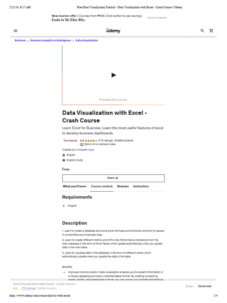 Free Data Visualization Tutorial - Data Visualization With Excel ...
