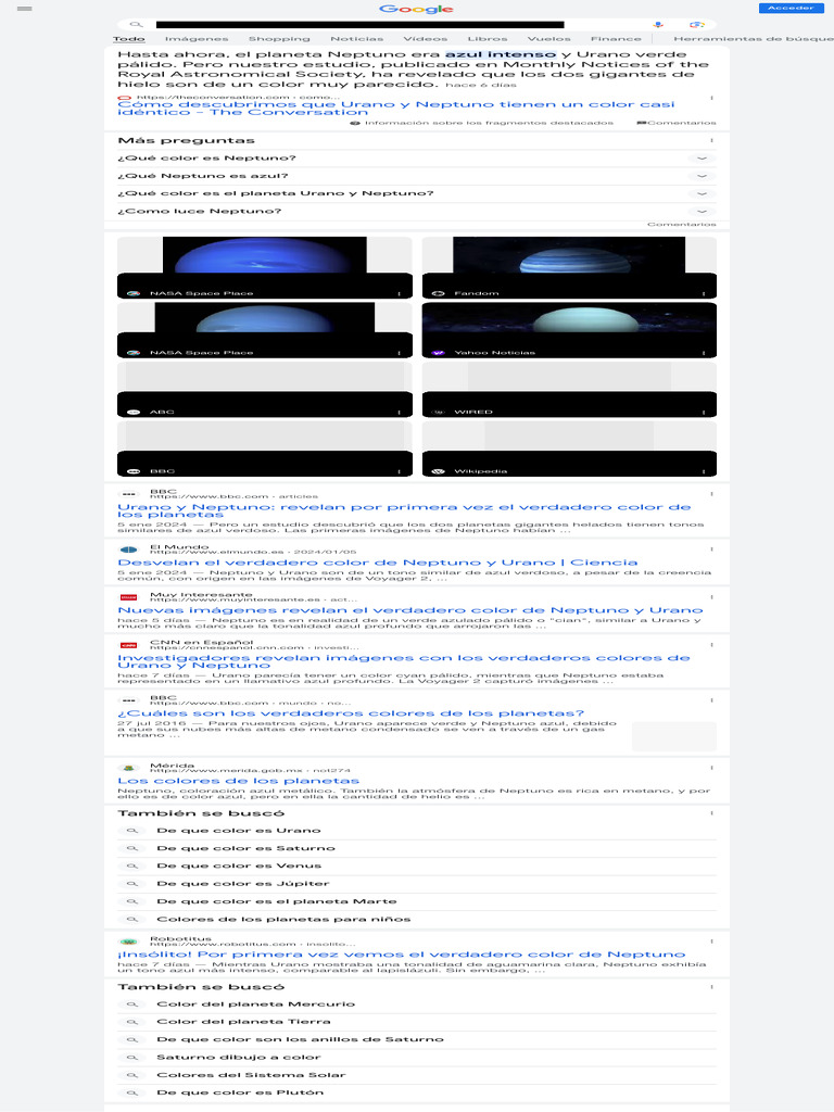 color verdadero de neptuno - Buscar con Google | PDF | Neptuno | Saturno