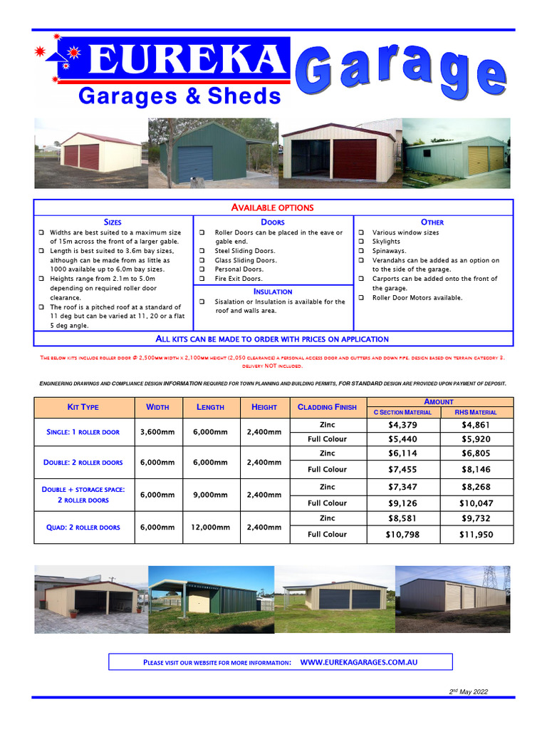 Garages Brochure May 2022 | PDF | Door | Roof