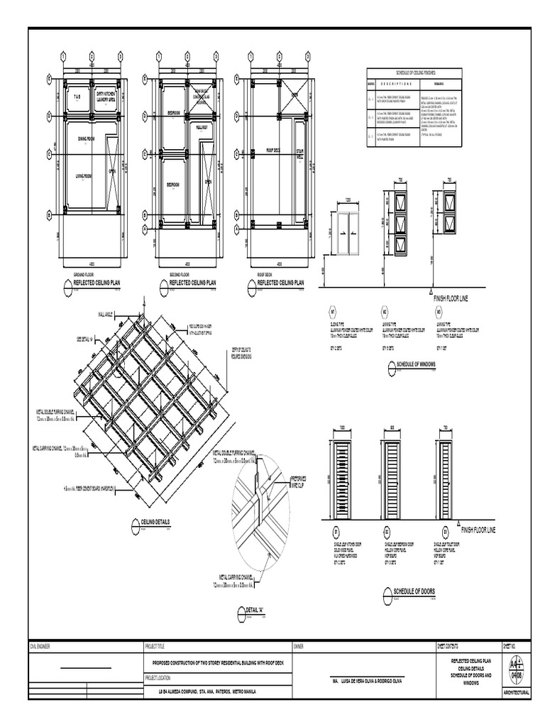 Finish Floor Line: Reflected Ceiling Plan Reflected Ceiling Plan ...